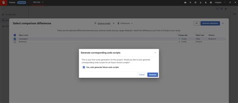 Tutorial Generate Migration Scripts Without A Shadow Database Redgate Flyway Product