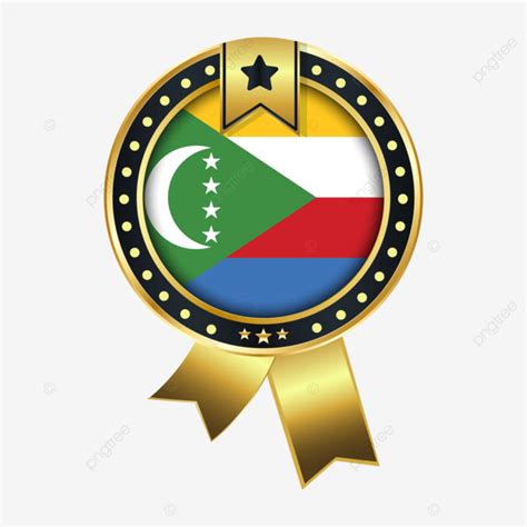 Comoros Round Badge Flag Vector Comoros Comoros Flag Comoros