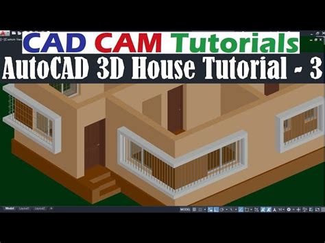 free video autocad 3d house modeling tutorial from cad cam tutorials