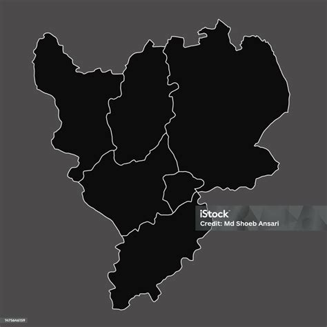 イーストミッドランズの高品質地図イングランドはイングランドの地域であり儀式用の郡の境界とさまざまな色があります 3dのベクターアート素材や