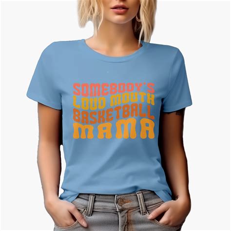 Funny Somebodys Loud Mouth Basketball Mama Groovy Retro Wavy Text