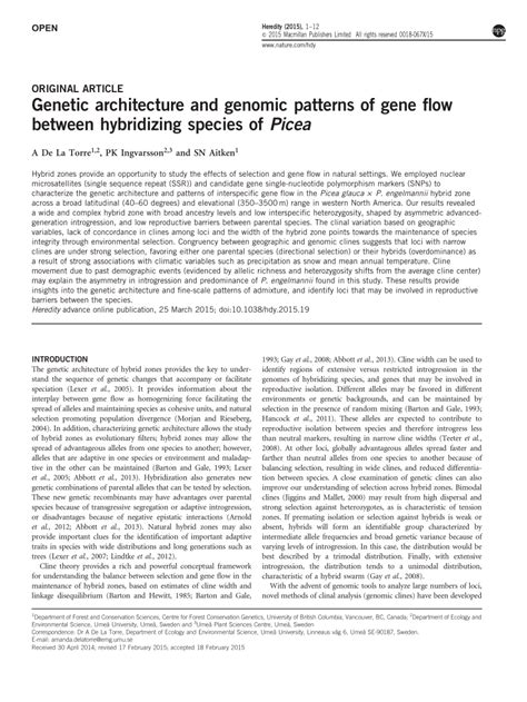 pdf genetic architecture and genomic patterns of gene flow between