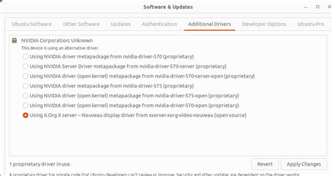 ubuntu 22 04 4 lts rtx 5070 ti laptop gpu not recognized with nvidia
