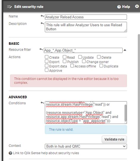 solved security rule to allow users to reload published a qlik