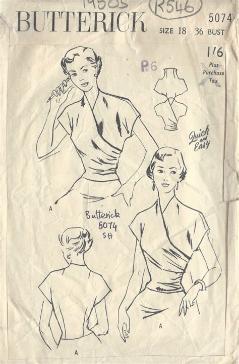 Vintage Sewing Pattern BLOUSE B R The Vintage Pattern Shop