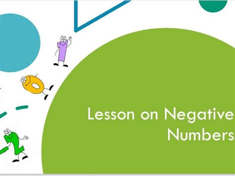 Lesson On Negative Numbers Teaching Resources