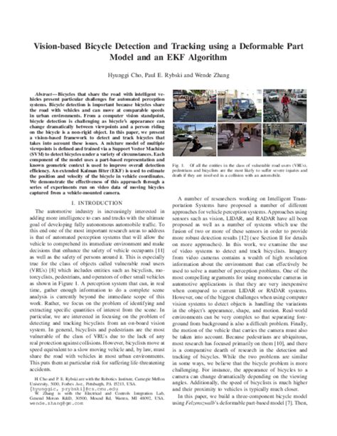 Pdf Vision Based Bicycle Detection And Tracking Using A Deformable