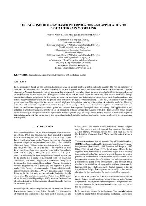 Pdf Line Voronoi Diagram Based Interpolation And Application To