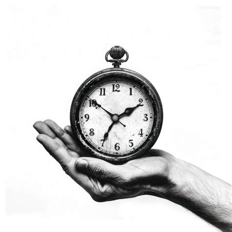 Hand Holding Vintage Clock Premium Ai Generated Image