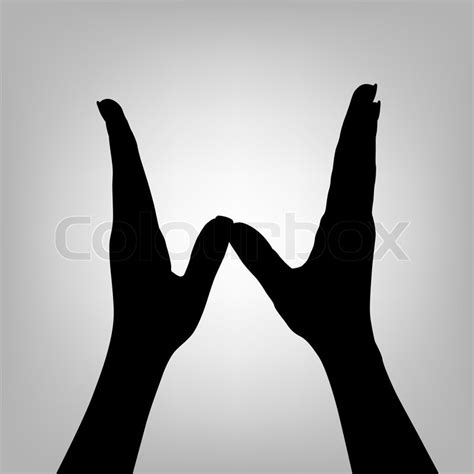 Silhouette Woman Hand Letter W Stock Vector Colourbox