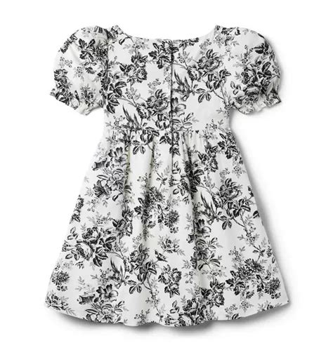 Dresses And Jumpsuits Cream And Sugar Floral Toile Toile Puff Sleeve