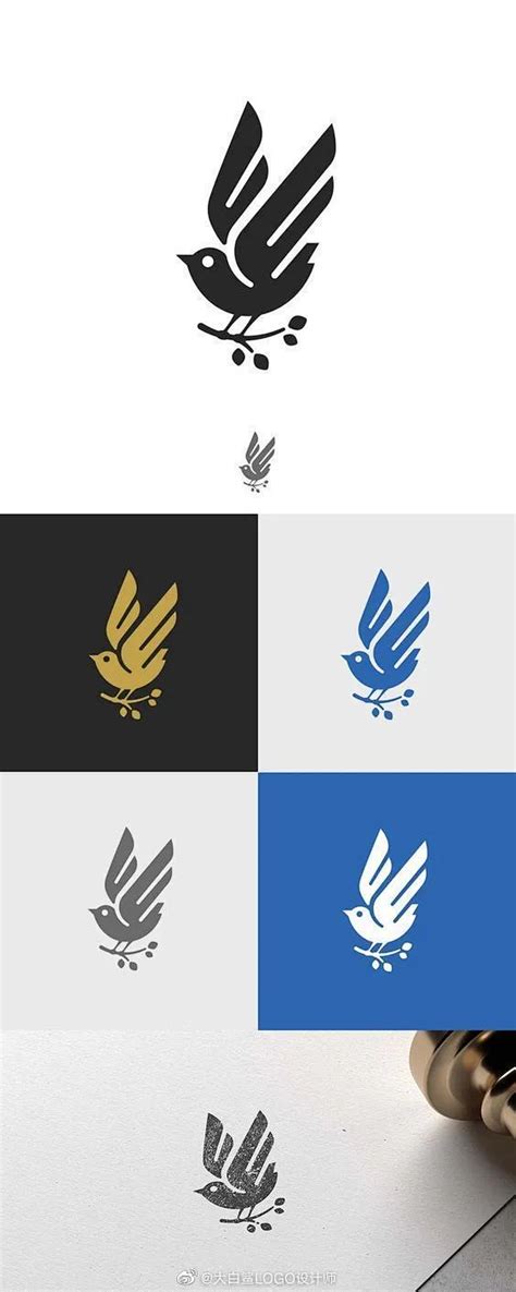 小鸟 元素logo图形设计 花瓣网