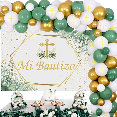 Buy Mi Bautizo Party Decorations With Mi Bautizo Backdrop And Blue