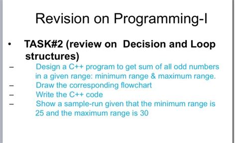 Solved Revision On Programming I TASK Review On Chegg