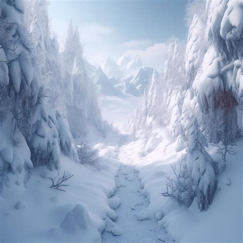 Premium Ai Image A Snowcovered Forest Illustration