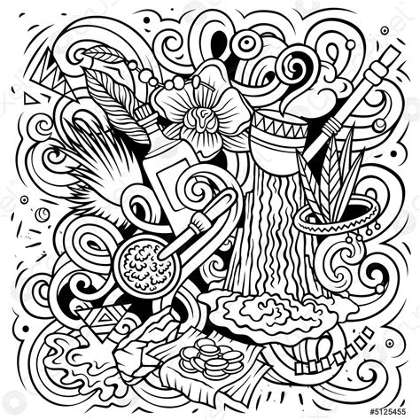 Guyana Hand Drawn Cartoon Doodles Illustration Stock Vector 5125455