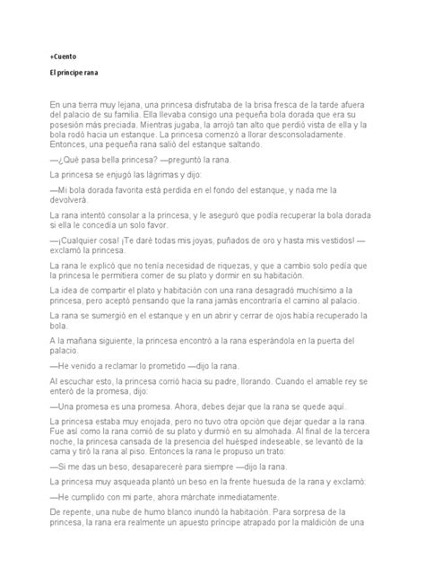 Cuento El Principe Y El Sapo Pdf