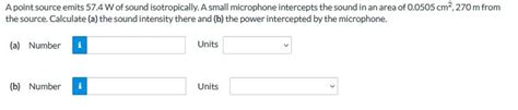 solved a point source emits 574 w of sound isotropically a