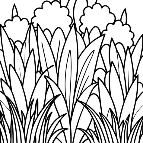 A Coloring Page With A Grassy Field 51004531 Vector Art At Vecteezy