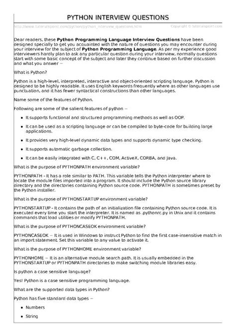 python pdf 183001 python interview questions