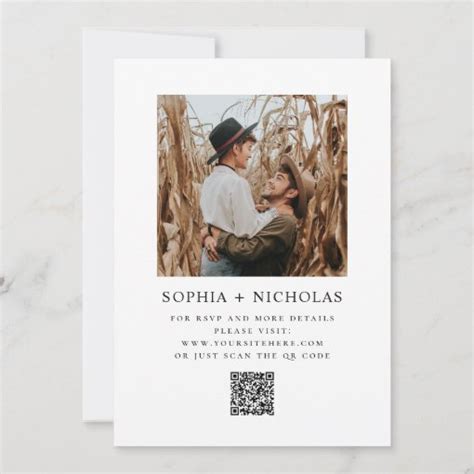 Poppies Watercolor Red Floral Wedding QR Code Invitation Zazzle