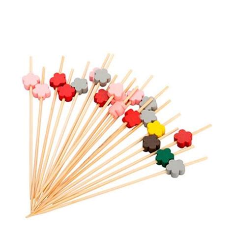 Palito De Bambu Flor Sortida 12 Cm 20 Unid Silver Pastic