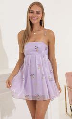 Presley Floral Organza Baby Doll Dress In White LUCY IN THE SKY