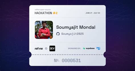 Soumyajit Mondal On Linkedin Soumyajit Mondals Refine Hackathon Ticket