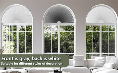 Jlong Arch Window Shade Blackout Half Circle Moon Pleated