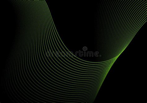 Futuristic Abstract Minimal Background With Dotted Curved Wavy Lines Stock Illustration