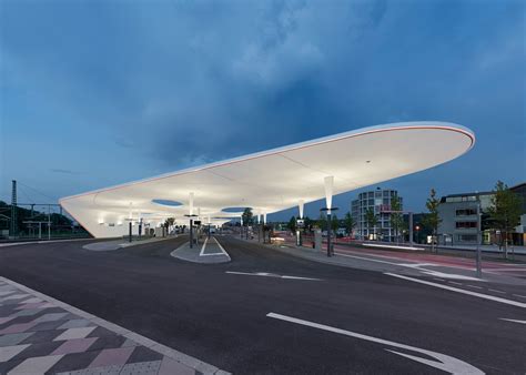Swooping Shell Like Roofs Provide Shelter At Pforzheim Central Bus Station