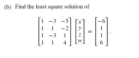 solved b find the least square solution of