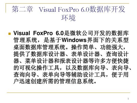 第二章 Visual Foxpro 6 0数据库开发环境 Word文档在线阅读与下载 无忧文档