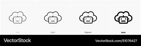 Chatbot Icon Thin Light Regular And Bold Style Vector Image