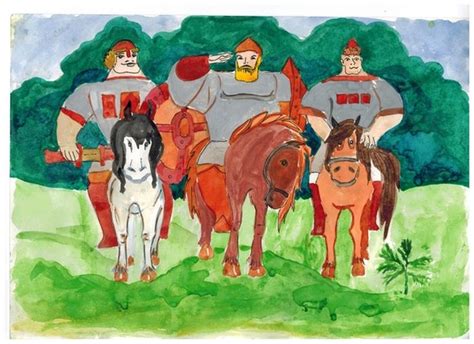 Рисунки из мультфильма "Три богатыря"