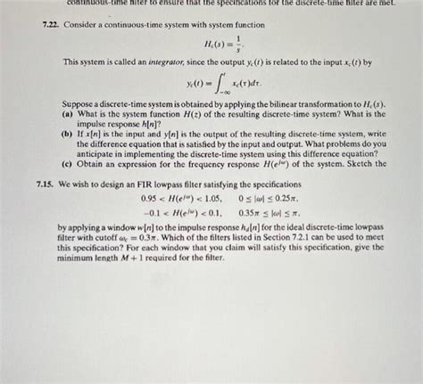 Solved Question A TIR Filter Design Use Both Impulse Chegg Com