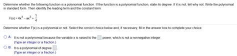Solved Determine Whether The Following Function Is A