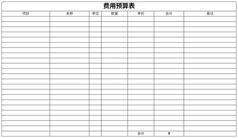 费用预算表 费用预算表范文模板 华军软件园