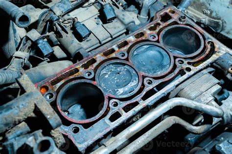 An Exposed Disassembled Internal Combustion Engine The Engine Block