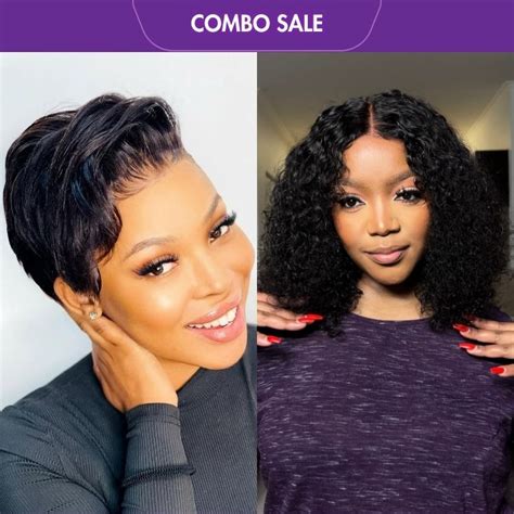 2 For 1 Super Hot Pixie Cut Glueless Hd Lace Wig Deep Curl Bob Glu