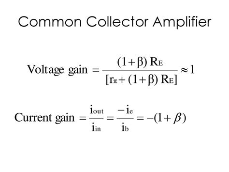 Common Collector Amplifier Voltage Gain