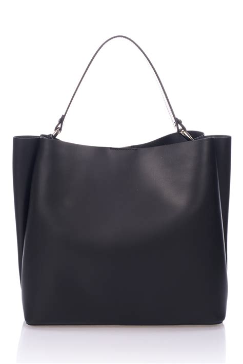 Massimo Castelli Geanta Tote De Piele Negru Emagro