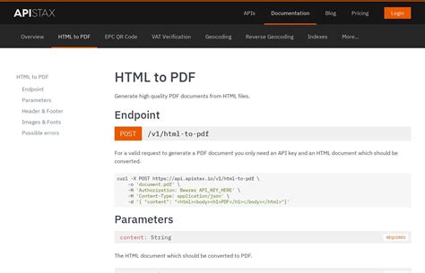 HTML To PDF Api ApisList
