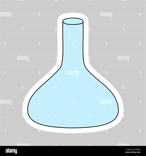 Sticker With Conical Chemical Flask Doodle Style Vector Illustration Stock Vector Image And Art
