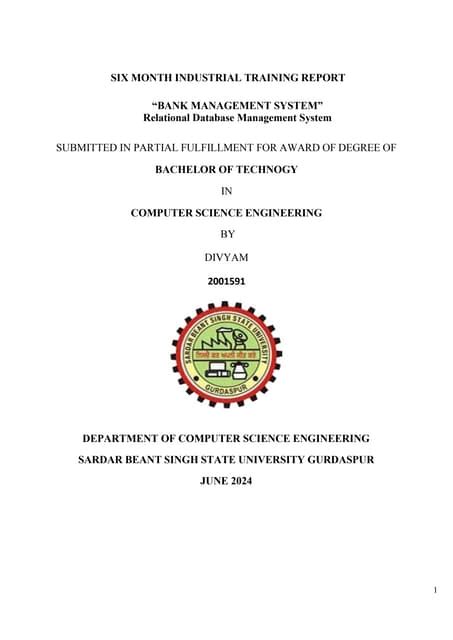 Bank Management Systemdocx Business Banking And Finance Business