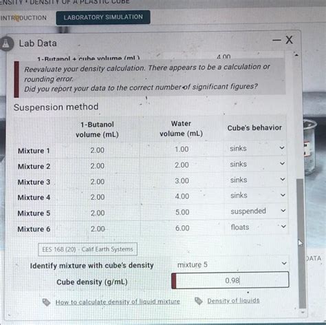 Solved INTRODUCTION LABORATORY SIMULATION A Lab Data X 4 Chegg