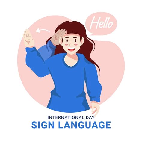 Premium Vector Woman Use Sign Language In Communicating