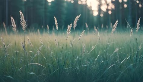 Golden Sunset Over Wild Forest Grass In Summer Premium Ai Generated Image