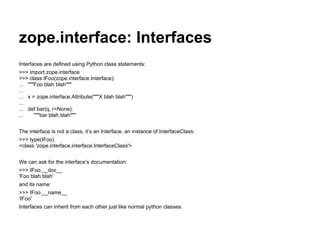 Zope Component Architechture PPT