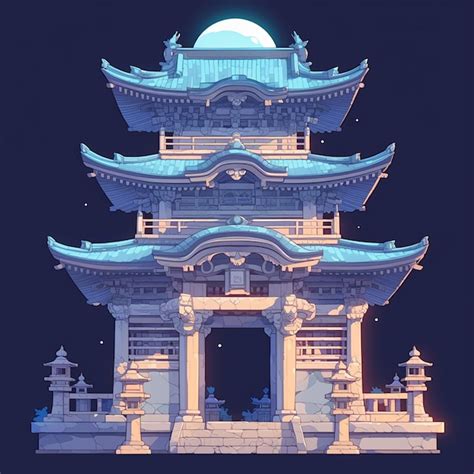 Premium Vector Stone Pagodas In Temples